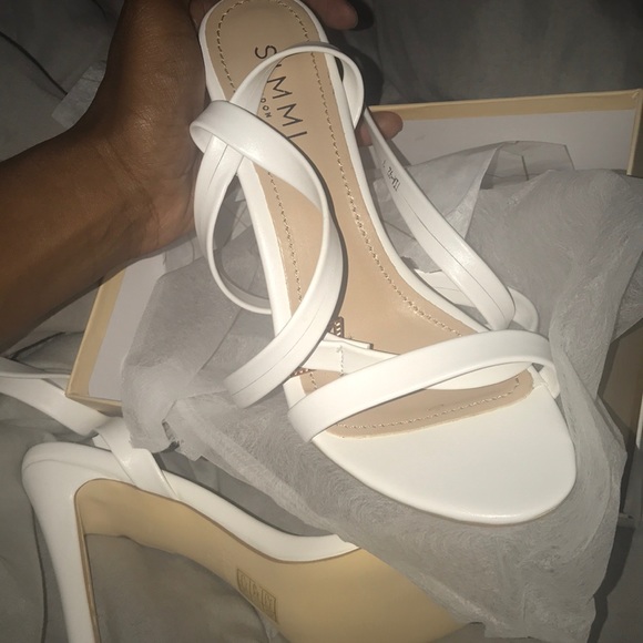 Shoes | Tatiana White Lace Up Diamant Heels | Poshmark